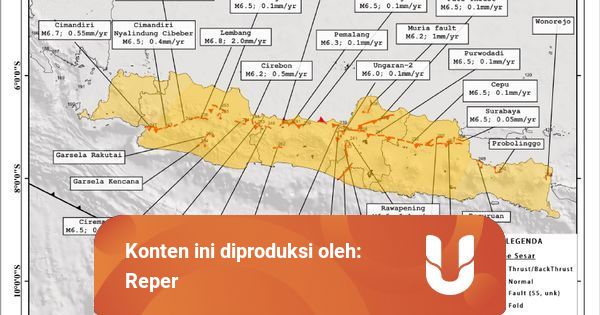 Berkenalan dengan 31 sesar aktif di Pulau Jawa | kumparan.com