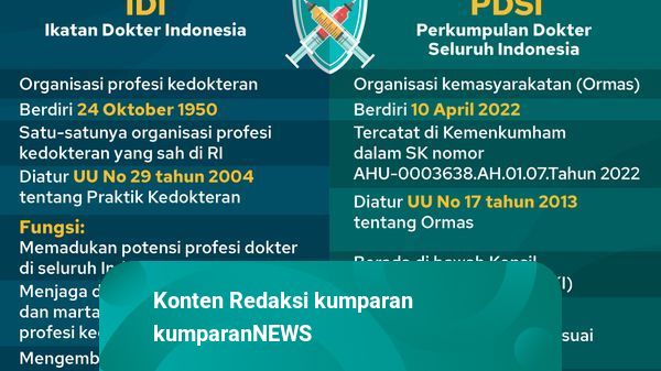 Infografik: Daftar Perbedaan IDI dengan PDSI | kumparan.com