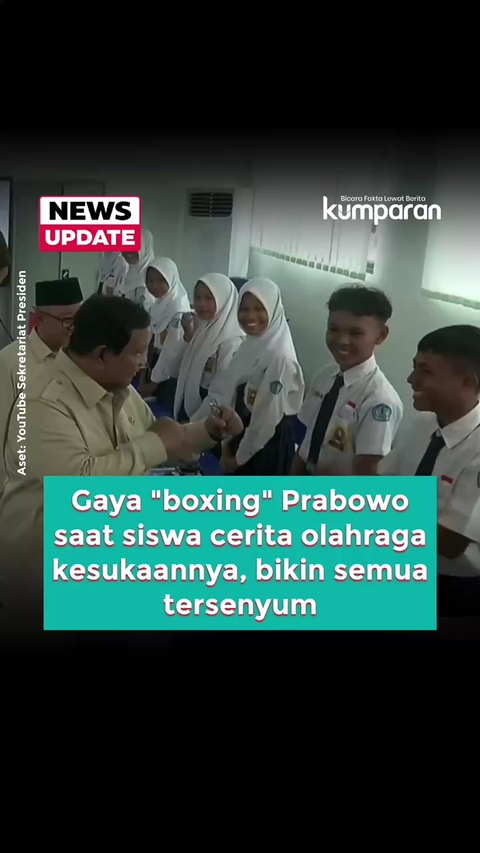 Gaya Boxing Prabowo saat Siswa Cerita Olahraga Kesukaannya