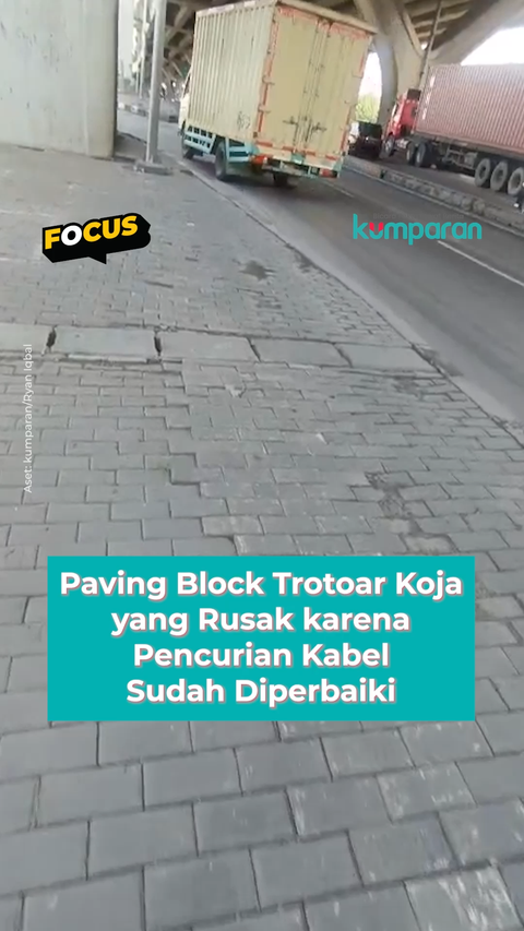 Paving Block di Koja yang Rusak Imbas Pencurian Kabel Kini
