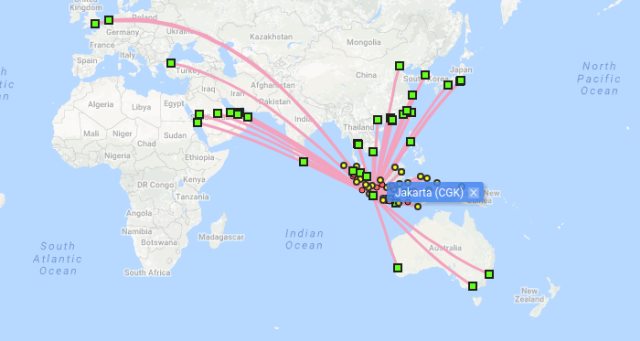 Peta Rute Penerbangan Seluruh Dunia | kumparan.com