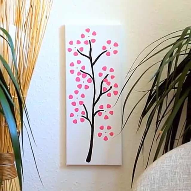 lukisan bunga simple easy