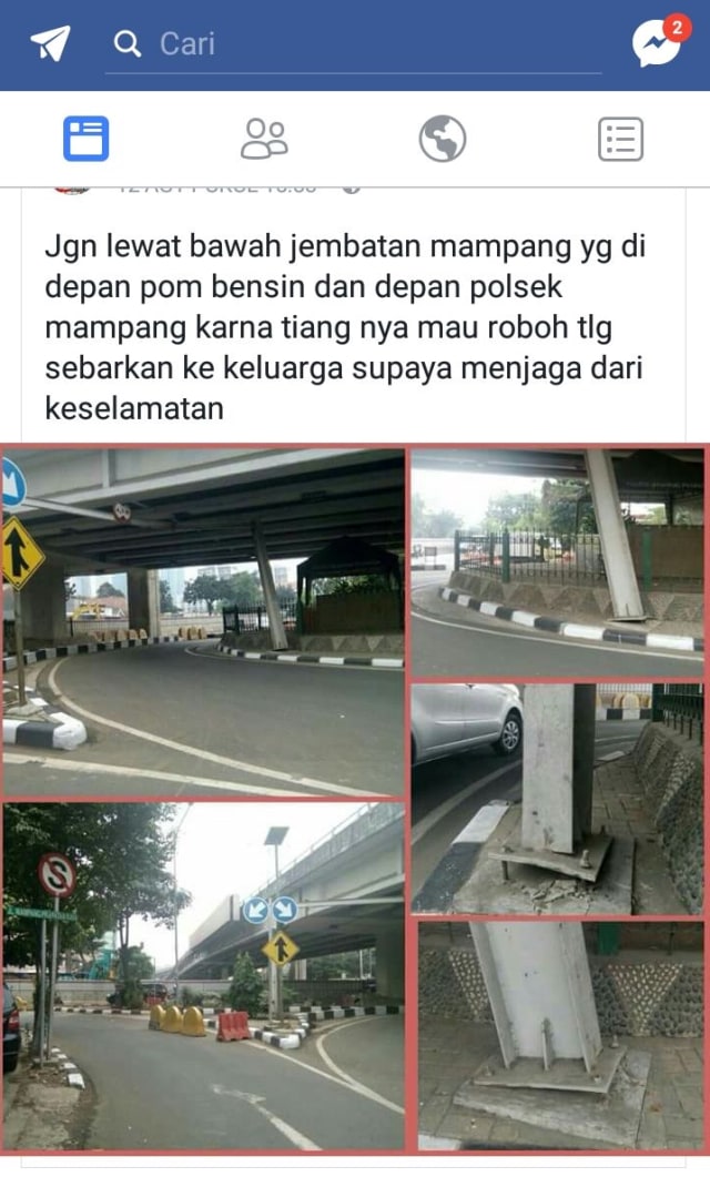 Tiang Portal Pengukur Kendaraan di Flyover Mampang Sempat Miring ...
