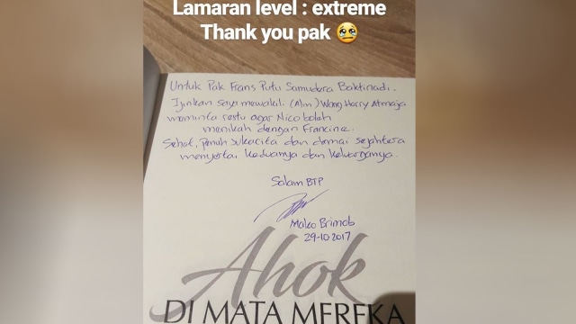 Cerita Nico Atmaja Lamar Kekasihnya dengan Bantuan Ahok dari Balik Sel ...
