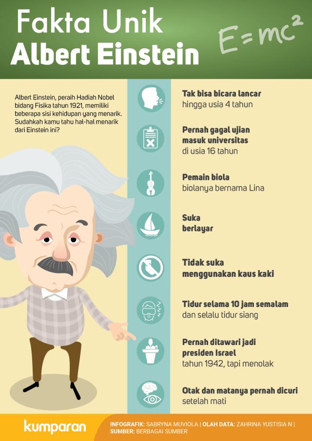 Infografik: 8 Fakta Unik Albert Einstein yang Mungkin Belum Kamu Tahu | kumparan.com