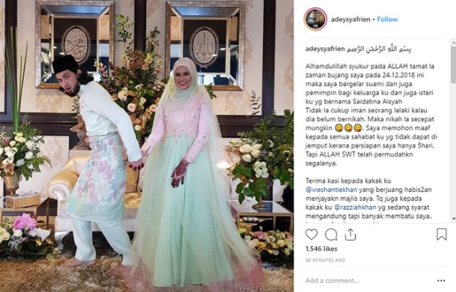 Adey Syafrien Pamer Foto Pernikahan, Syahrini - Reino Barack Banjir ...