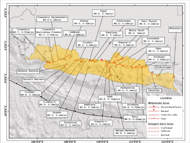 Berkenalan dengan 31 sesar aktif di Pulau Jawa | kumparan.com