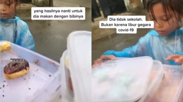 Viral Gadis Kecil Keliling Jual Donat di Tengah Wabah Corona Agar Bisa ...