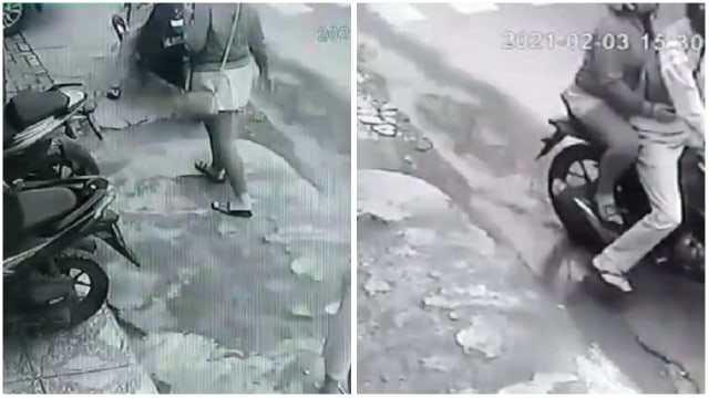 Viral Dua Sejoli Curi Helm, Aksinya Terekam CCTV | kumparan.com