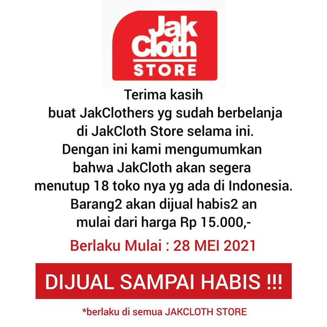 Jadi Rumah buat Brand Lokal, Kini Jakcloth Store Tutup karena Pandemi ...