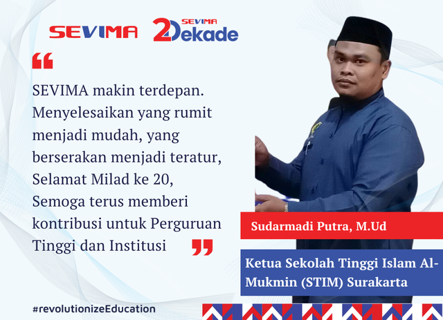 Ketua STIM Surakarta Beri Ucapan HUT SEVIMA 2 Dekade | kumparan.com