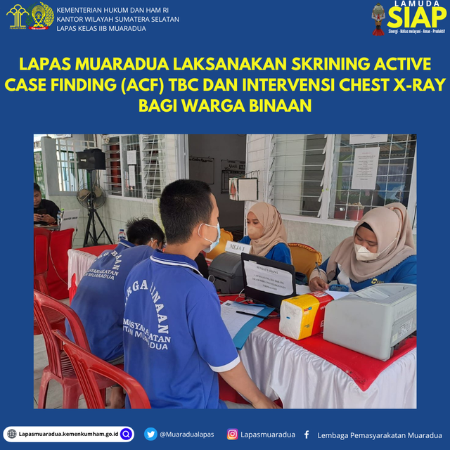 Lapas Muaradua Laksanakan Skrining (ACF) TBC dan Intervensi Chest X-Ray ...