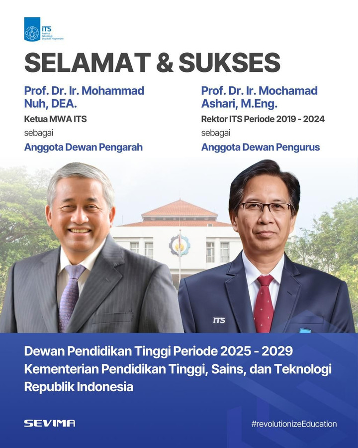 Prof M Nuh & Prof Ashari ITS Didapuk sebagai Dewan Pendidikan Tinggi ...