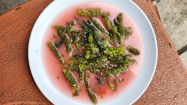 Kriuk-kriuk Rujak Rumput Laut Bulung Boni dengan Kuah Pindang Khas Bali ...