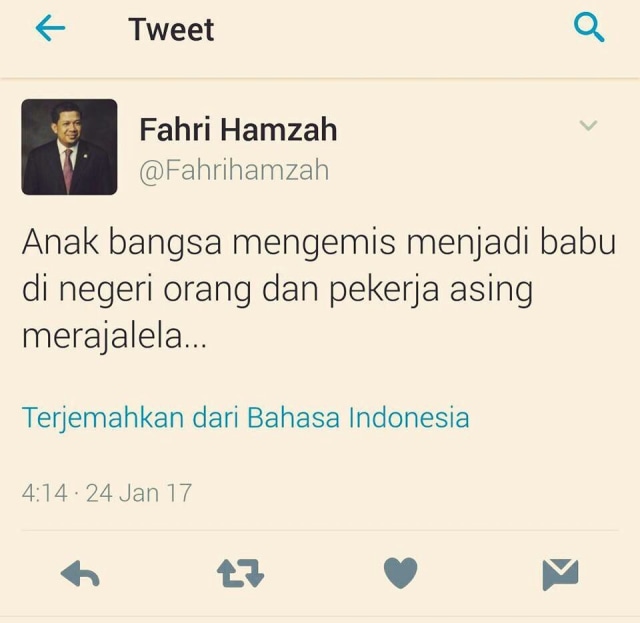 Fahri Hamzah Sebut Kicauan di Twitter Bukan Soal TKI | kumparan.com Fahri Hamzah Sebut Kicauan di Twitter Bukan Soal TKI | kumparan.com