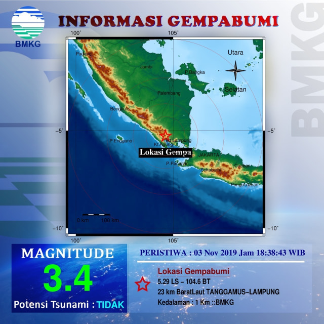 Gempa Tektonik Guncang Tanggamus Lampung, Tidak Berpotensi Tsunami ... Gempa Tektonik Guncang Tanggamus Lampung, Tidak Berpotensi Tsunami ...