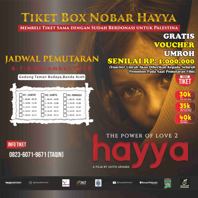 Galang Donasi untuk Palestina, Nobar Film 'Hayya' Akan Digelar di Aceh ...