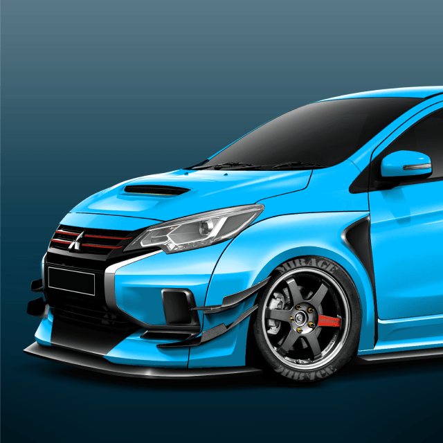 Modifikasi Digital: Mitsubishi Mirage dengan konsep Racing - kumparan.com