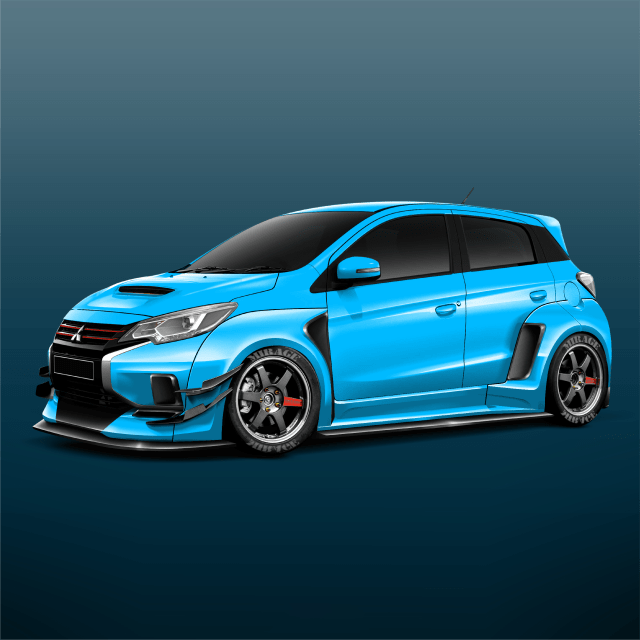 Modifikasi Digital: Mitsubishi Mirage dengan konsep Racing - kumparan.com