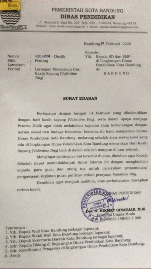 Pemkot Bandung Larang Pelajar Rayakan Hari Valentine | kumparan.com Pemkot Bandung Larang Pelajar Rayakan Hari Valentine | kumparan.com