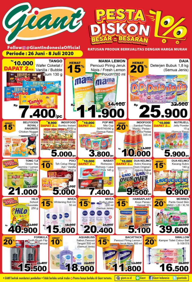 Promo Giant Periode 26 Juni - 8 Juli 2020, Belanja Jadi Lebih Hemat ...