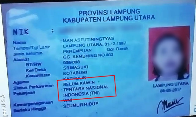 Dua Identitas MA yang Berbeda: SIM Berstatus PNS, KTP Berstatus TNI ...