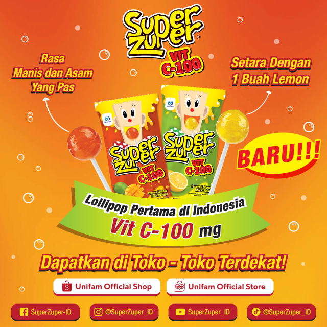 Super Zuper Lollipop Vit C-100: Permen yang Mengandung 100 mg Vitamin C ...