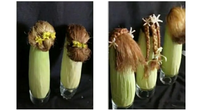 Kocak tapi Kreatif, Ibu Ini Tata Rambut Jagung dengan Berbagai Model ...