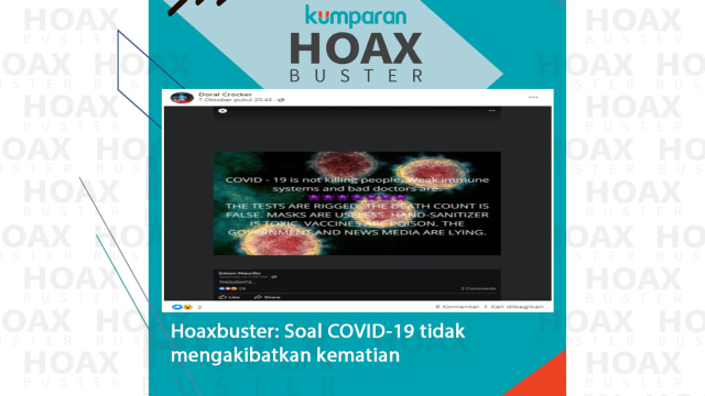 Hoaxbuster: COVID-19 Tidak Mengakibatkan Kematian? | kumparan.com