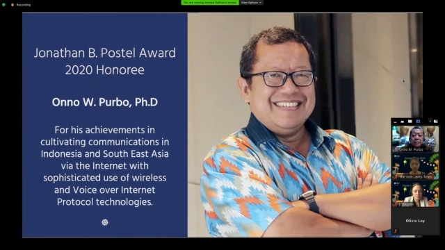 Onno W. Purbo Raih Penghargaan Internet Dunia Jonathan B. Postel ...
