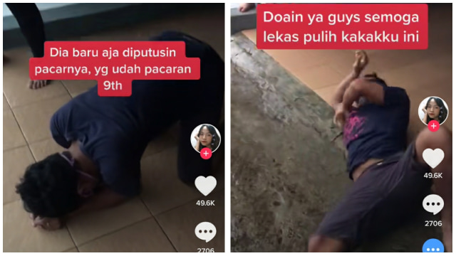 Gara-gara Putus Cinta, Pria Ini Nangis hingga Guling-guling di Lantai ...