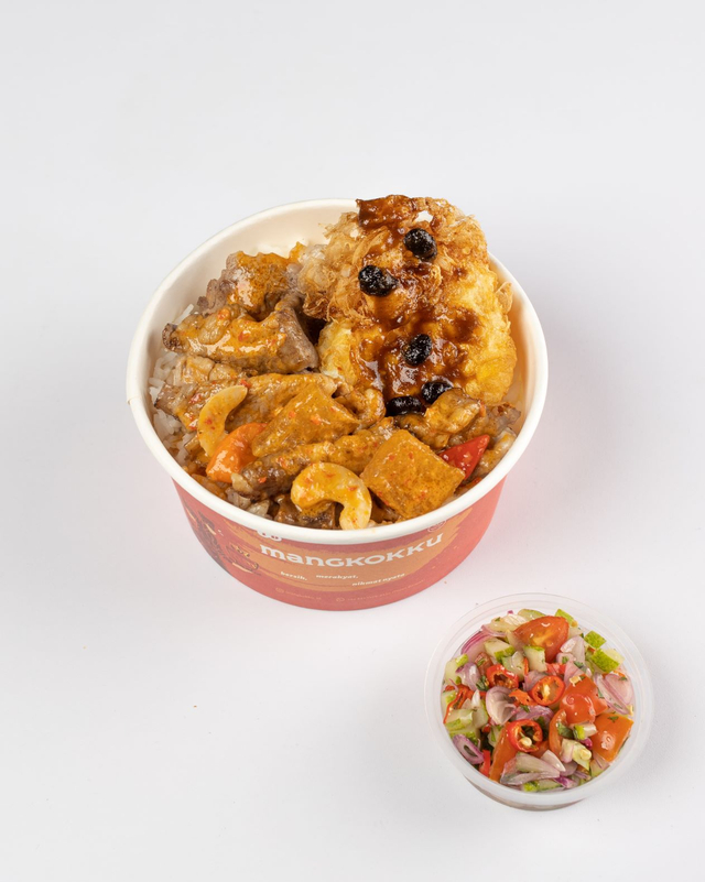 Mencicipi Rice Bowl Daging Sambal Krecek ala Chef Arnold, Juna, dan ...