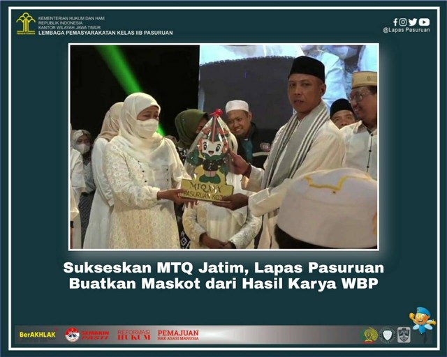 Sukseskan MTQ Jatim, Lapas Pasuruan Buatkan Maskot dari Hasil Karya WBP ...