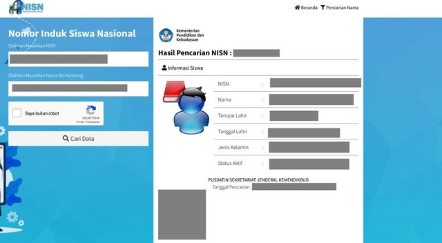 Print Out NISN di Link nisn.data.kemdikbud.go.id Sangat Mudah. Cetak ...