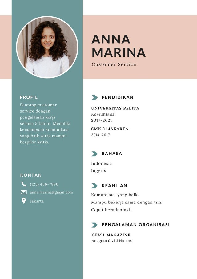 10 Contoh CV Simple dan Mudah Dibuat untuk Melamar Kerja | kumparan.com