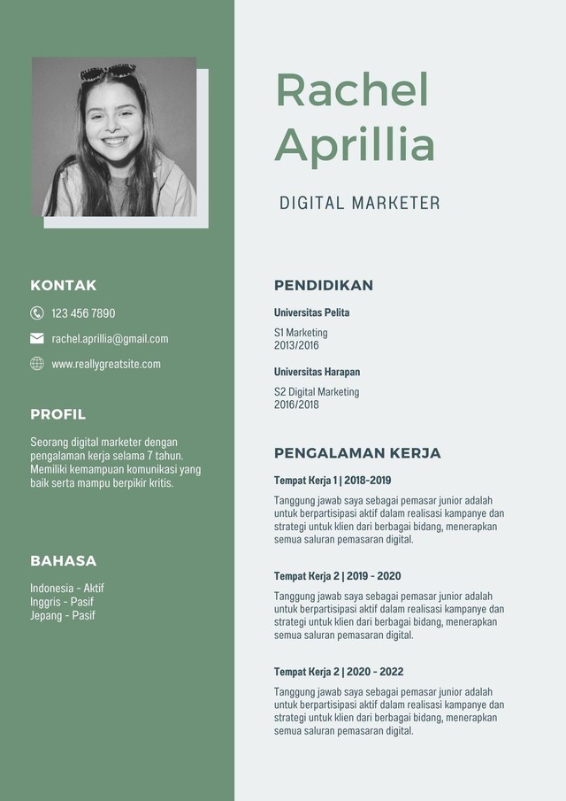 10 Contoh CV Simple dan Mudah Dibuat untuk Melamar Kerja | kumparan.com