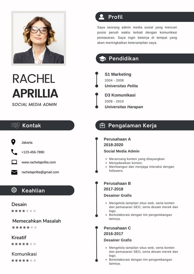 10 Contoh CV Simple dan Mudah Dibuat untuk Melamar Kerja | kumparan.com