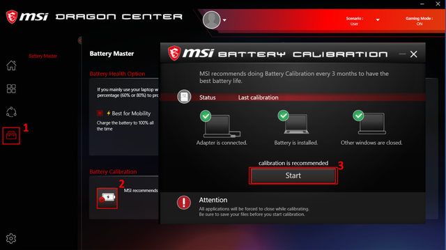 Cara Kalibrasi Baterai Laptop MSI, Bisa Pakai UWP Dragon Center ...