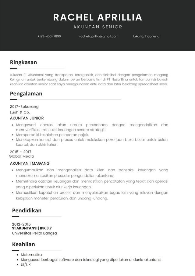 10 Contoh CV ATS Friendly Bahasa Indonesia agar Cepat Dipanggil ...