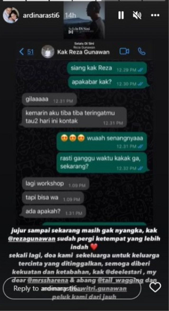 Ardina Rasti: Reza Gunawan Membimbingku di Saat Terberatku | kumparan.com
