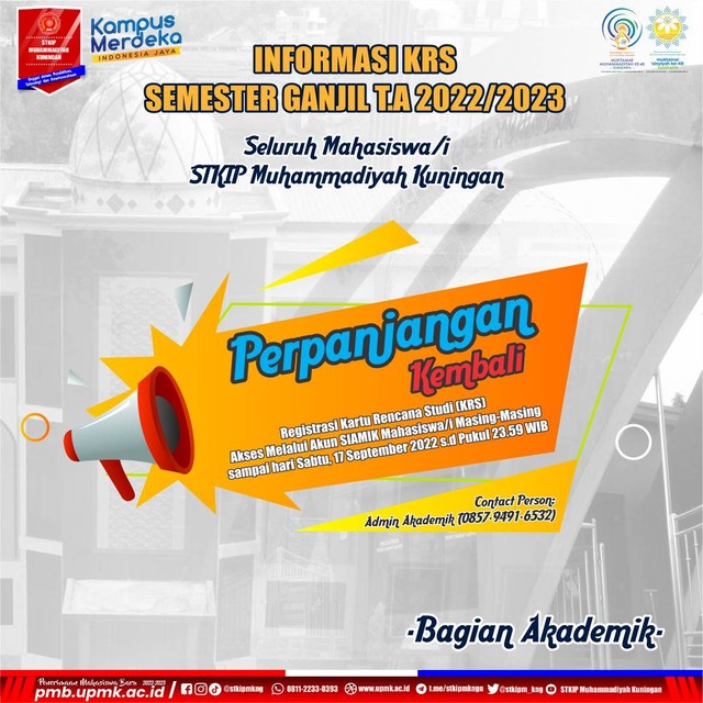 Perpanjangan KRS STKIP Muhammadiyah Kuningan (UPMK) S/D 17 September ...