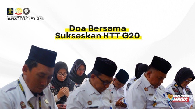 Bersama Jajaran Kemenkumham, Bapas Malang Doa Bersama Sukseskan KTT G20 | kumparan.com