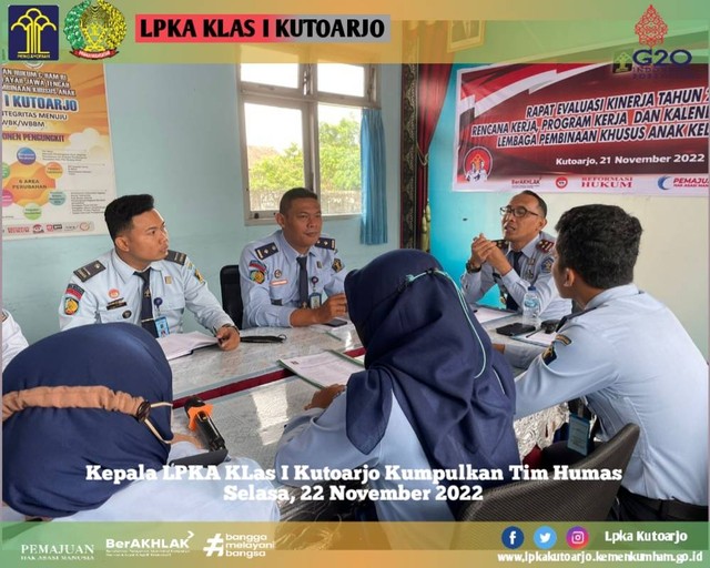Berikan Penguatan, Kepala LPKA Klas I Kutoarjo Pimpin Rapat Tim Humas ...