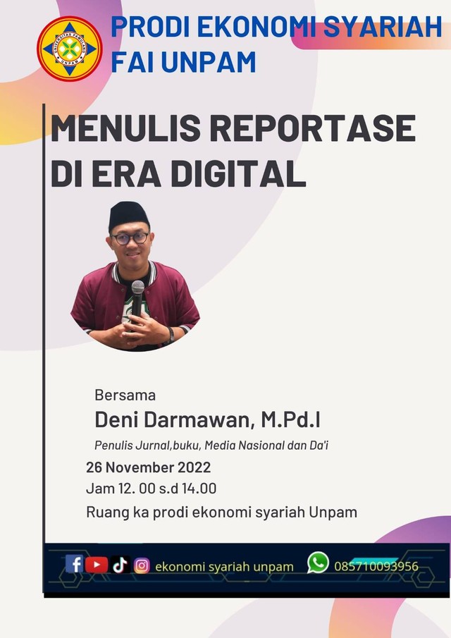 Ajak Dosen dan Mahasiswa Menulis Reportase, Deni Darmawan : Banyak ...