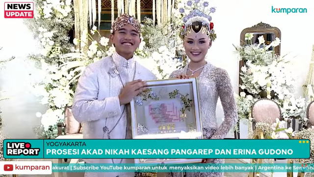 Maskawin Kaesang untuk Erina Gudono: 10.12.20.22 Gram Logam Mulia | kumparan.com