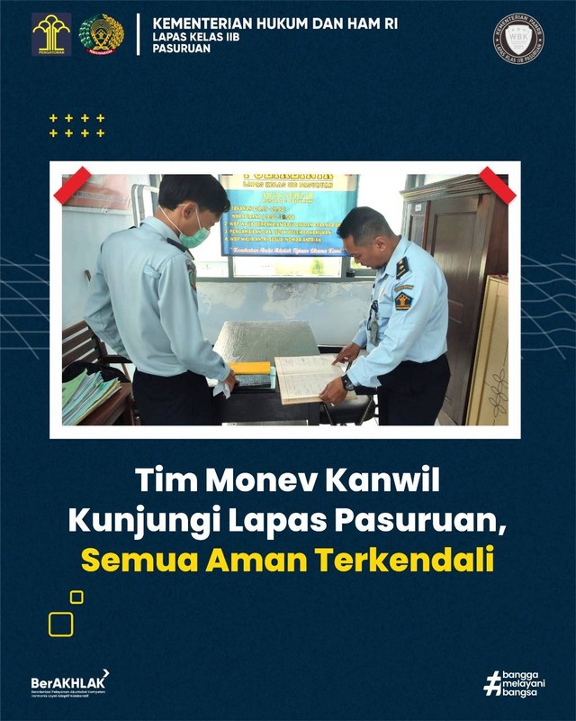 Tim Monev Kanwil Kunjungi Lapas Pasuruan, Semua Aman Terkendali ...