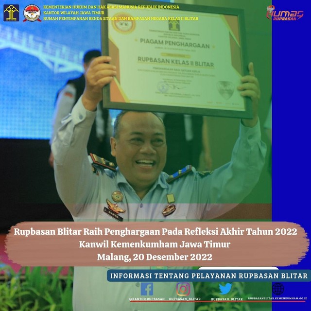 Rupbasan Blitar Raih Penghargaan Pada Refleksi Akhir Tahun 2022 ... Rupbasan Blitar Raih Penghargaan Pada Refleksi Akhir Tahun 2022 ...