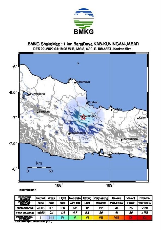 BMKG: Gempa Kuningan 22 Desember Diduga Kuat Dipicu Sesar Baribis ...