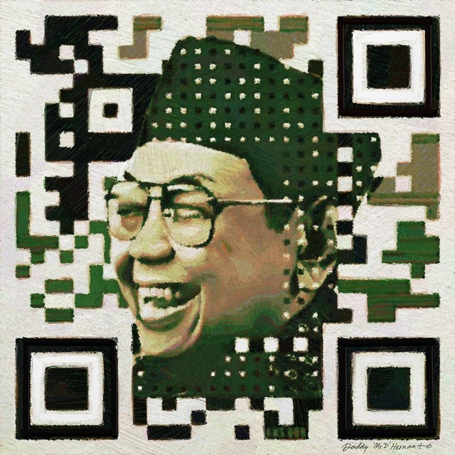 Kagumi Gus Dur, Seniman Surabaya Bikin Lukisan QR Art Sang Idola ...