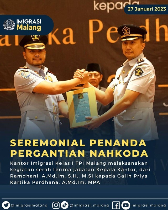Serah Terima Jabatan Kepala Kantor Imigrasi Malang | kumparan.com
